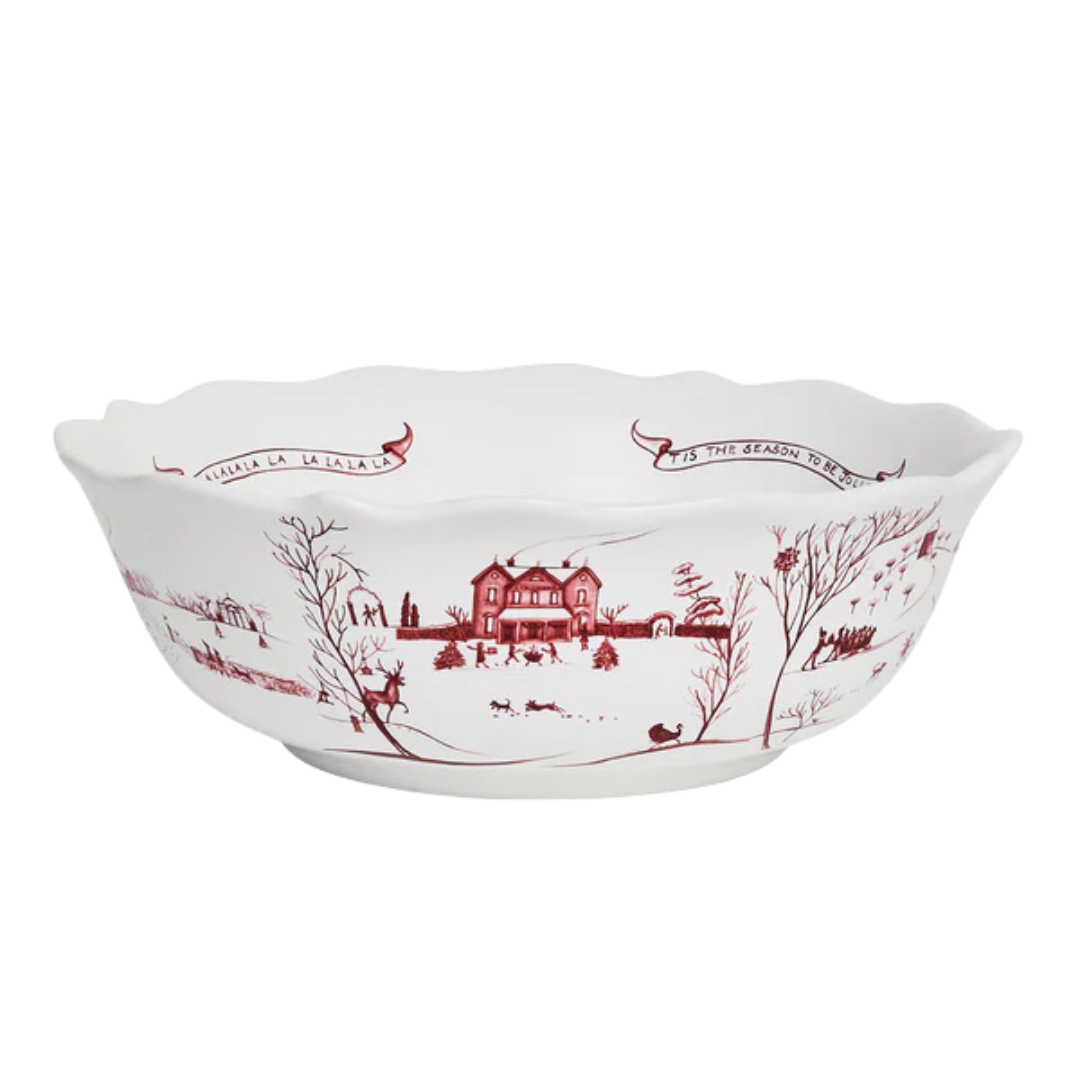 Country Estate Winter Frolic 11" Serving Bowl Ruby – Perfect Settings
